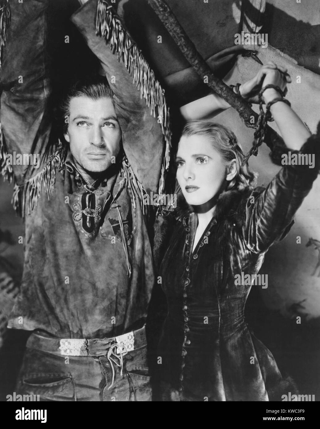 THE PLAINSMAN, from left: Gary Cooper, Jean Arthur, 1936 Stock Photo ...