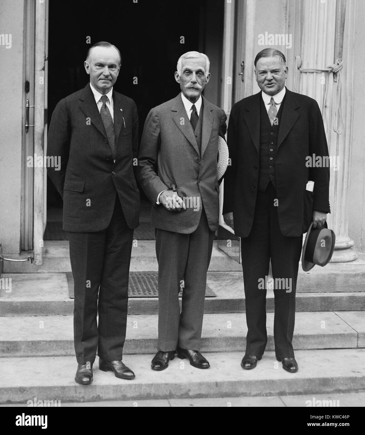 President Calvin Coolidge Andrew Mellon and Herbert Hoover in 1928 ...