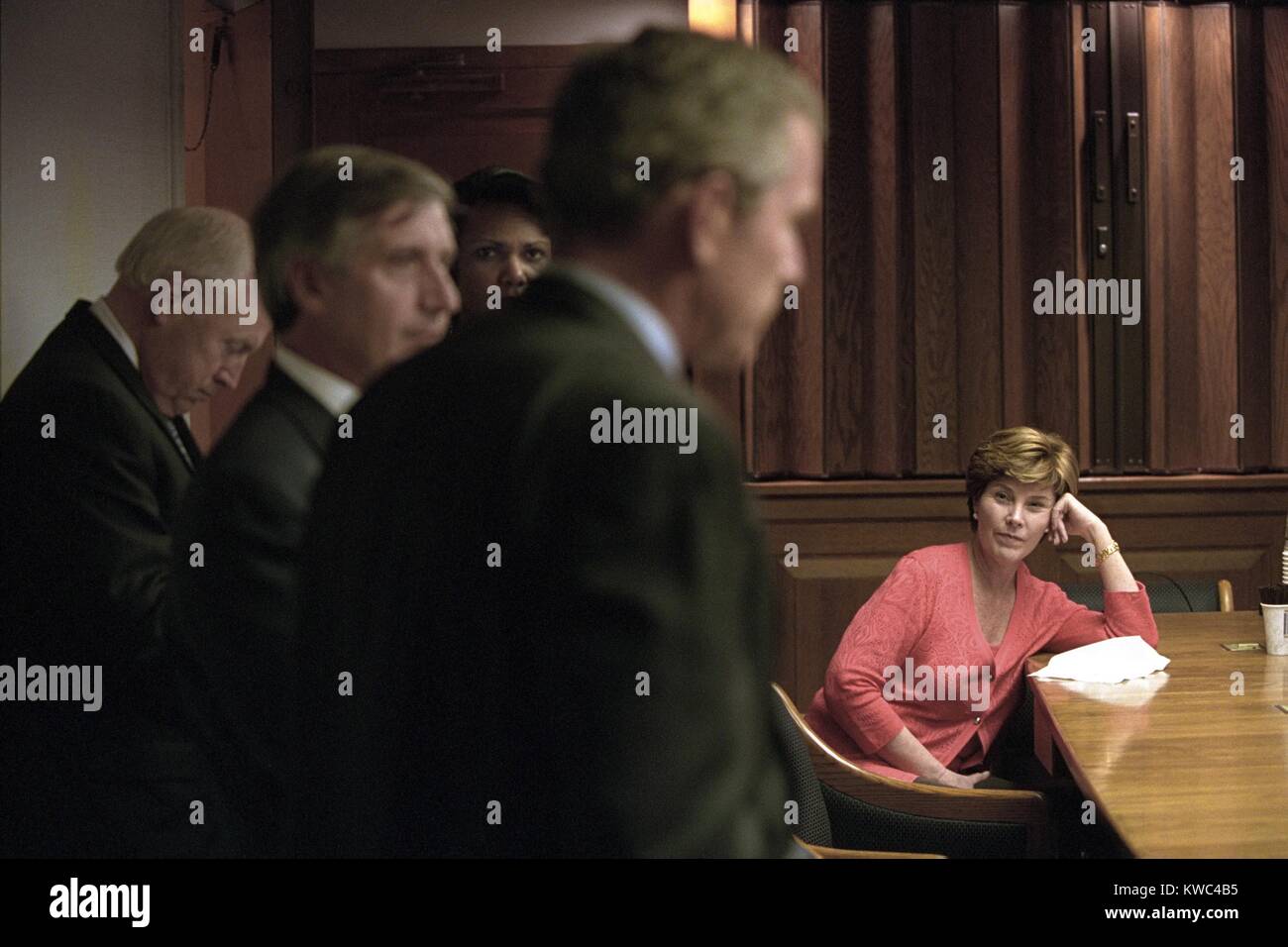 First Lady Laura Bush in the White House Emergency Operations Center ...