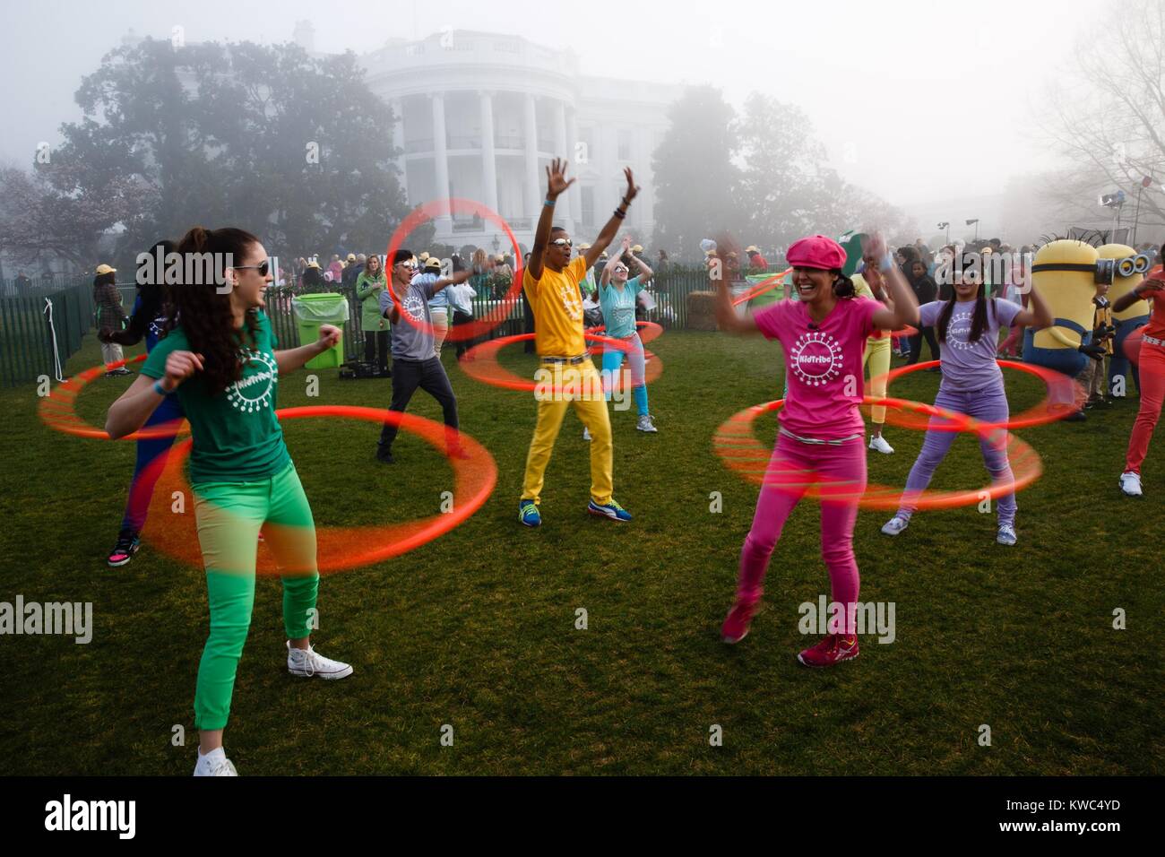 Kid Tribe hula hoopers perform during the White House Easter Egg Roll ...