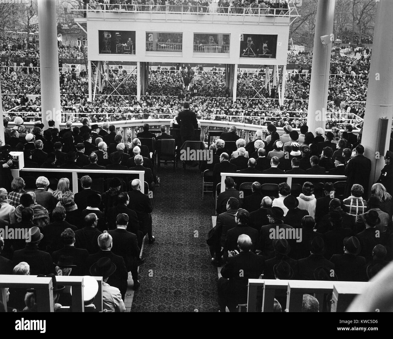 President Nixon delivering his inaugural address at the U.S. Capitol ...