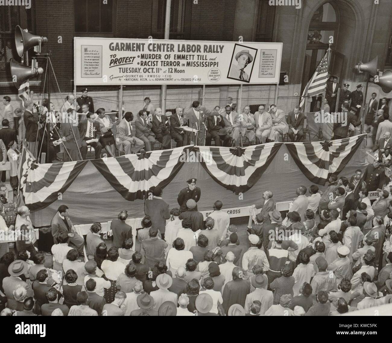 Protest against the murder of African American teenager, Emmett Till ...