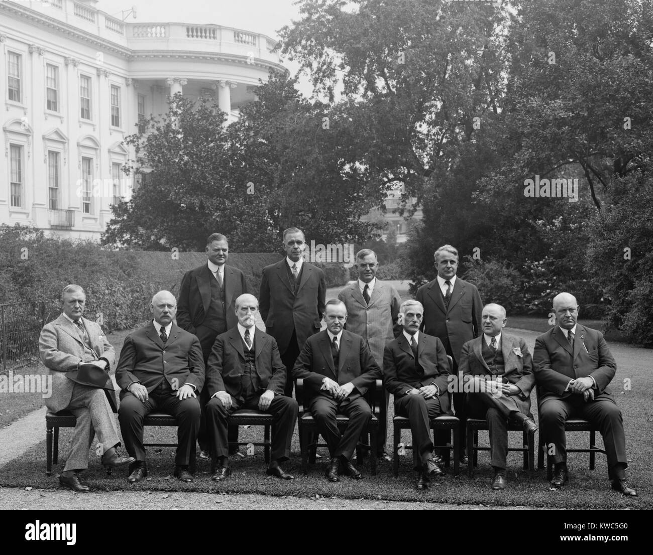 President Calvin Coolidge with his Cabinet, Sept. 11, 1923. Seated, L-R ...