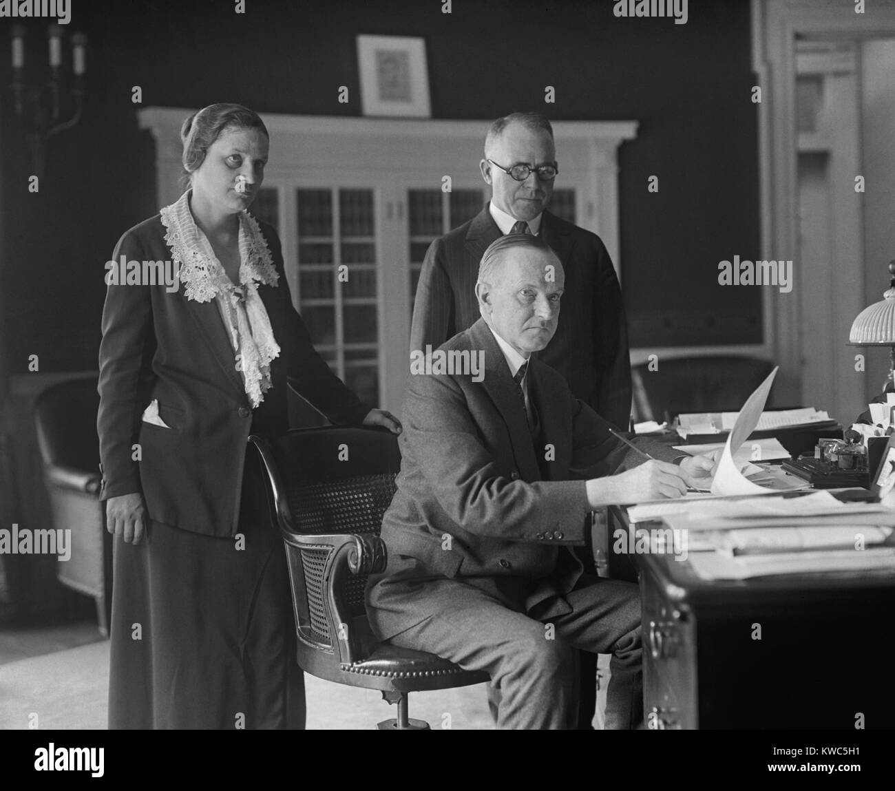 President Calvin Coolidge signing document related to prohibition ...