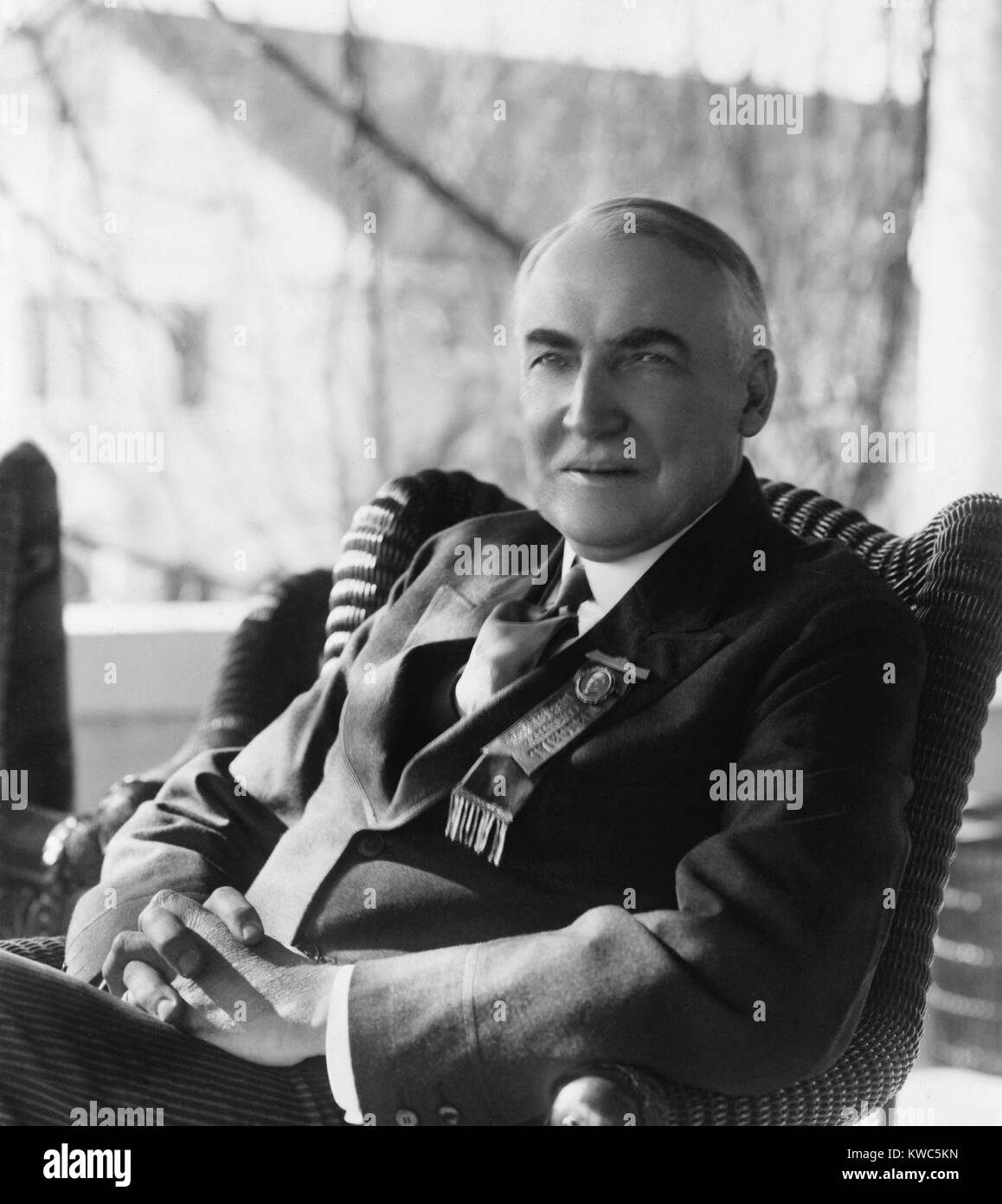 1920 Republican Candidate for U.S. President Warren Harding. He wears a ...
