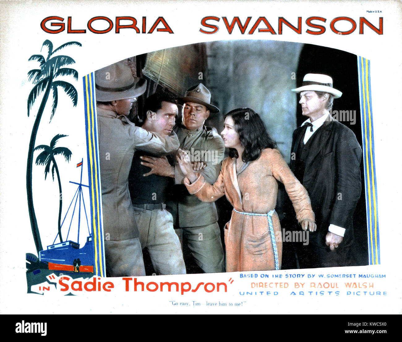 SADIE THOMPSON, from left, Raoul Walsh, Gloria Swanson, Lionel ...