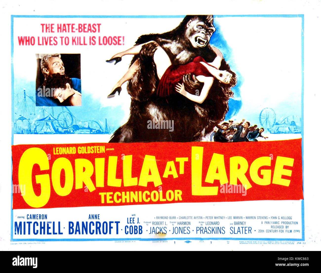 GORILLA AT LARGE, Cameron Mitchell, Anne Bancroft, George Barrows ...