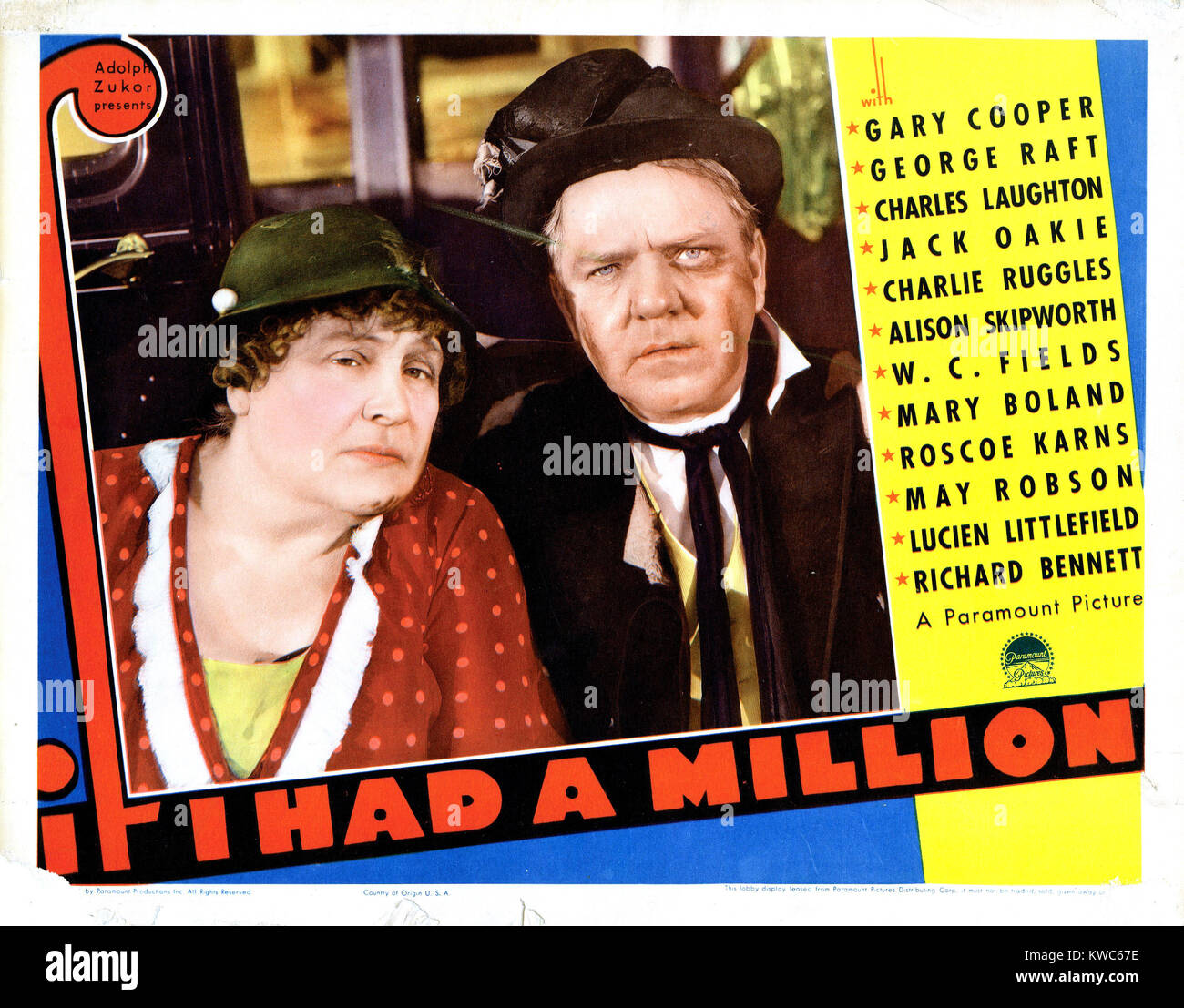 IF I HAD A MILLION, US lobbycard, from left: Alison Skipworth, W.C ...