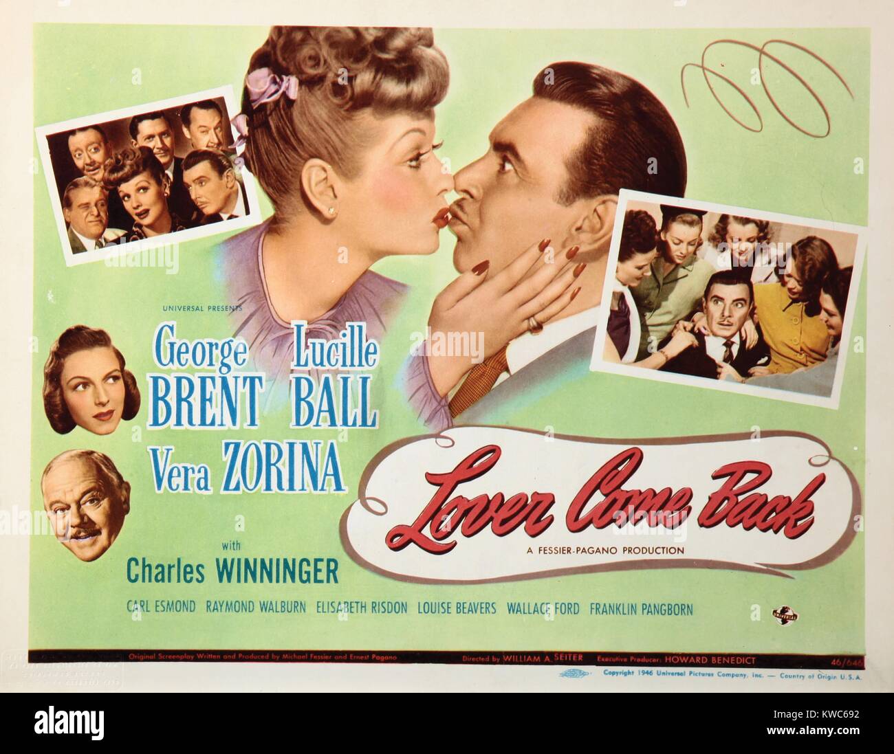 LOVER COME BACK, Lucille Ball, George Brent, 1946 Stock Photo - Alamy