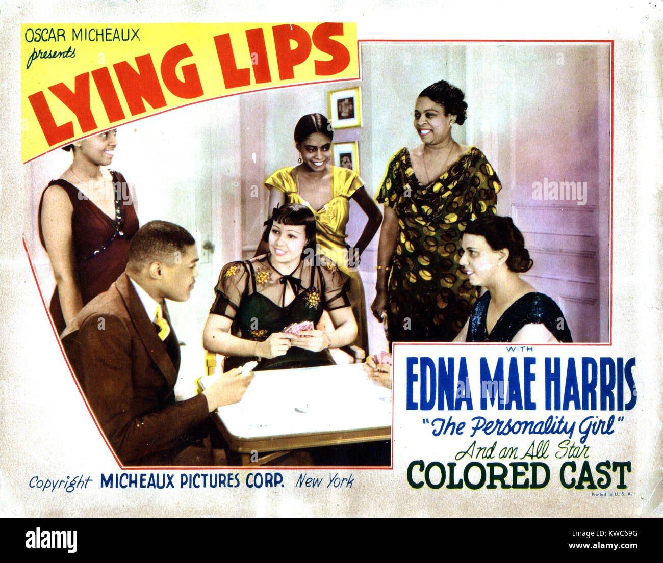 LYING LIPS, US lobbycard, Edna Mae Harris, 1939 Stock Photo - Alamy