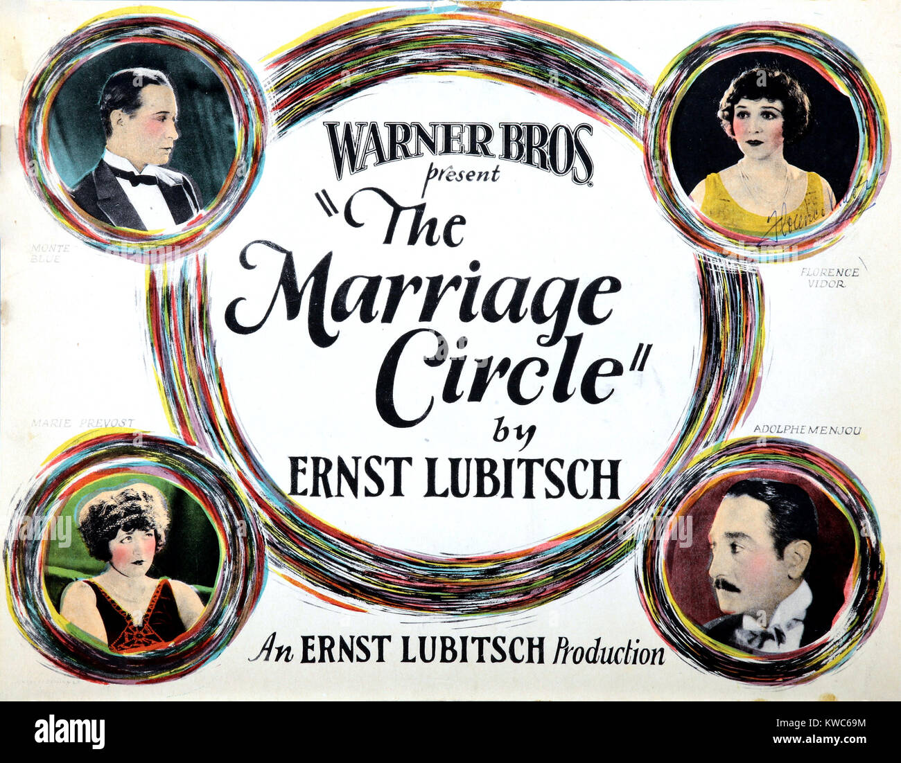 THE MARRIAGE CIRCLE, Florence Vidor, Monte Blue, Marie Prevost, Adolphe ...
