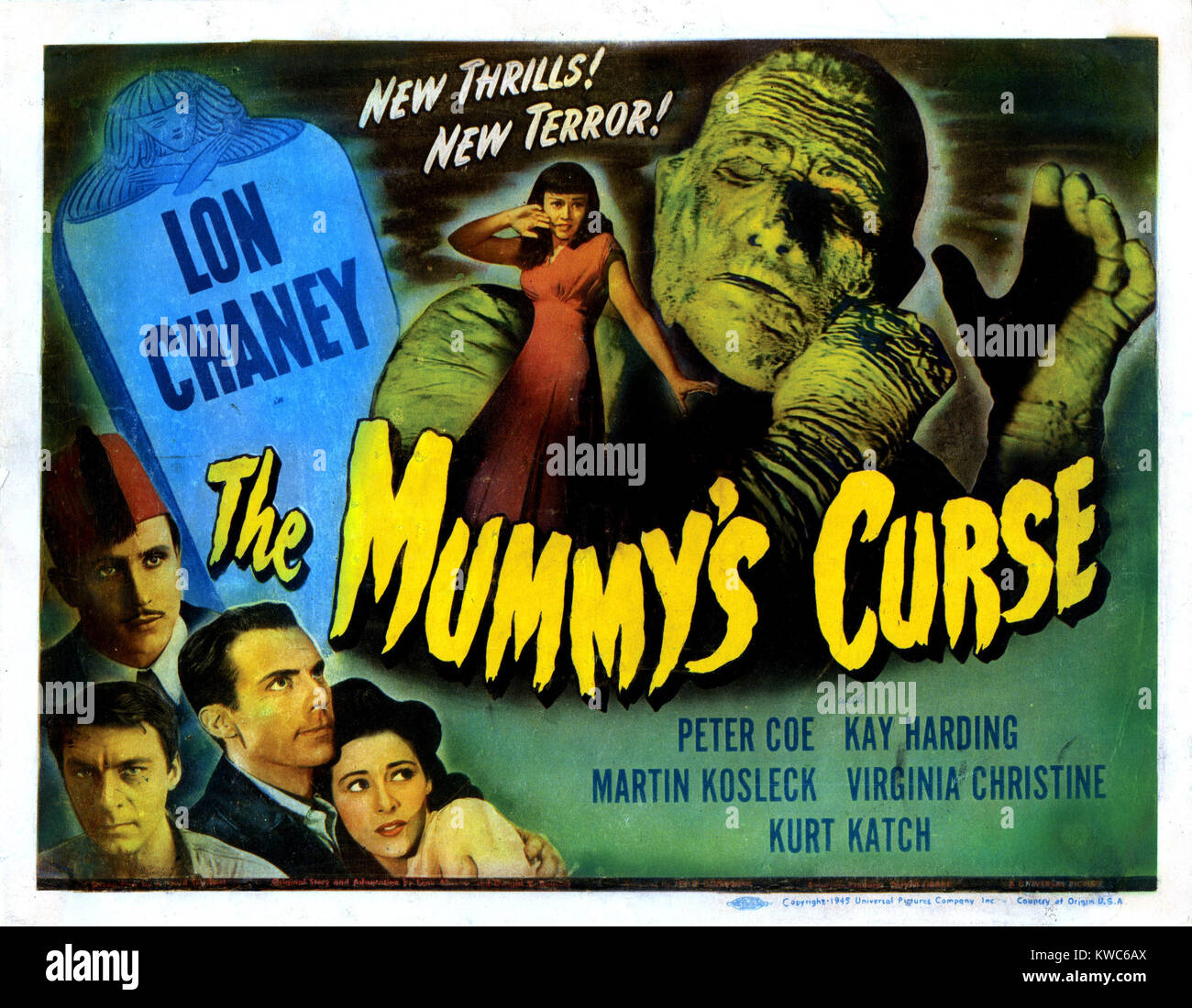 THE MUMMY'S CURSE, Virginia Christine, Lon Chaney, Jr., 1944 Stock ...