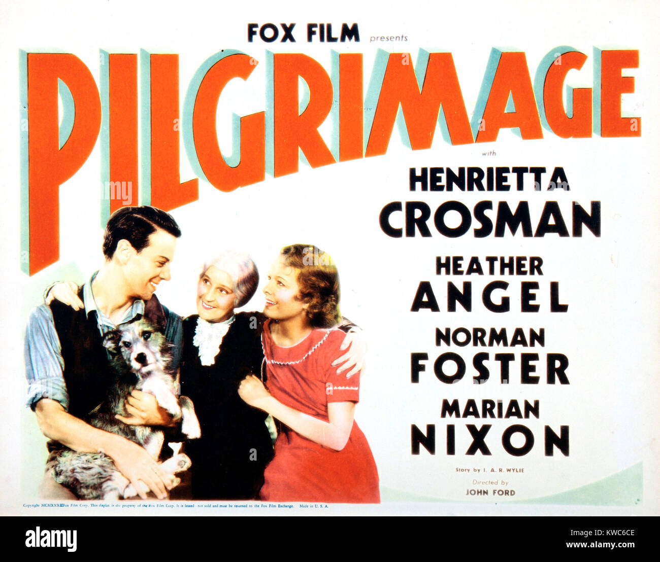PILGRIMAGE, Norman Foster, Henrietta Crosman, Marian Nixon, 1933, TM ...