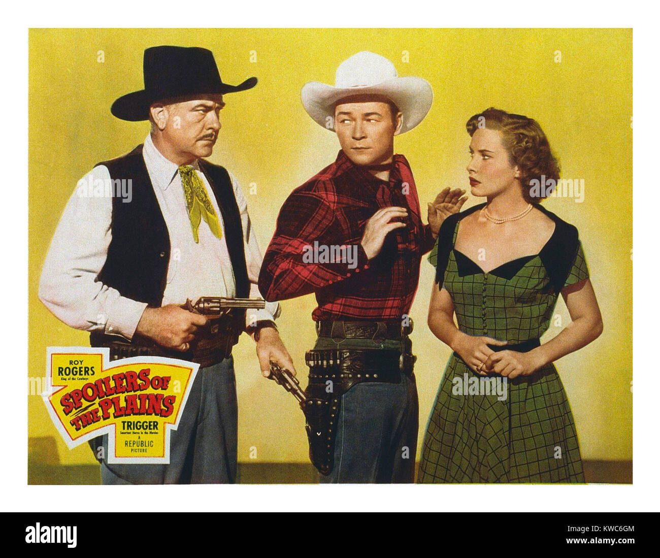 SPOILERS OF THE PLAINS, US lobbycard, from left: Grant Withers, Roy ...