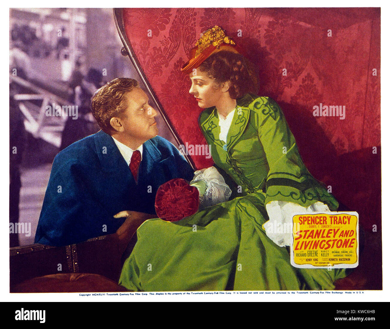 STANLEY AND LIVINGSTONE, US lobbycard, from left: Spencer Tracy, Nancy Kelly, 1939, TM ...