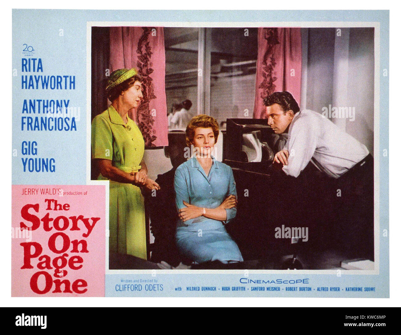 THE STORY ON PAGE ONE, US lobbycard, from left: Mildred Dunnock, Rita ...