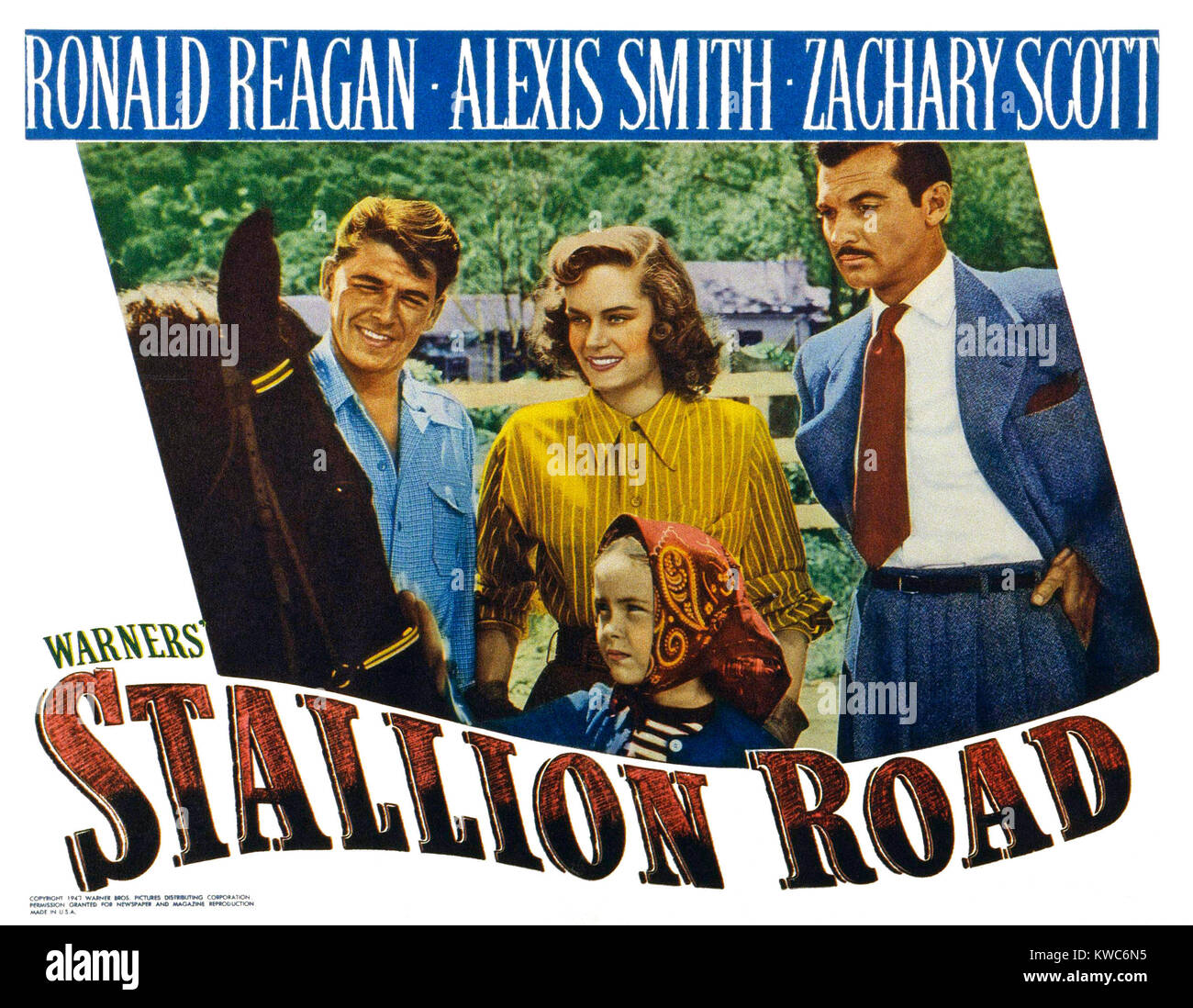 STALLION ROAD, US lobbycard, from left: Ronald Reagan, Alexis Smith ...