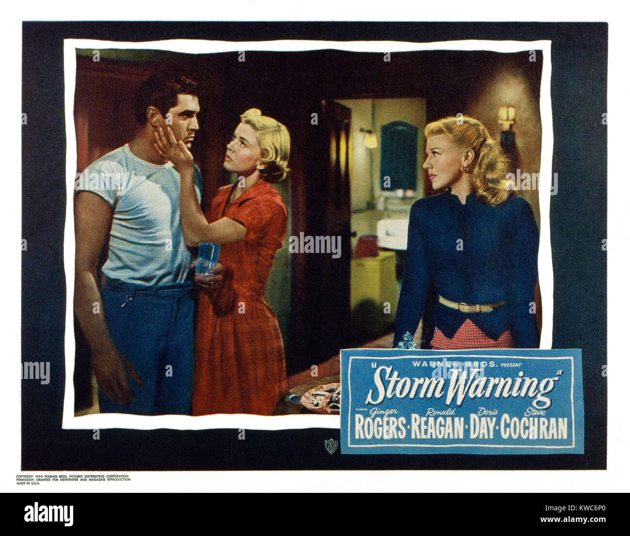 STORM WARNING, US lobbycard, from left: Steve Cochran, Doris Day ...