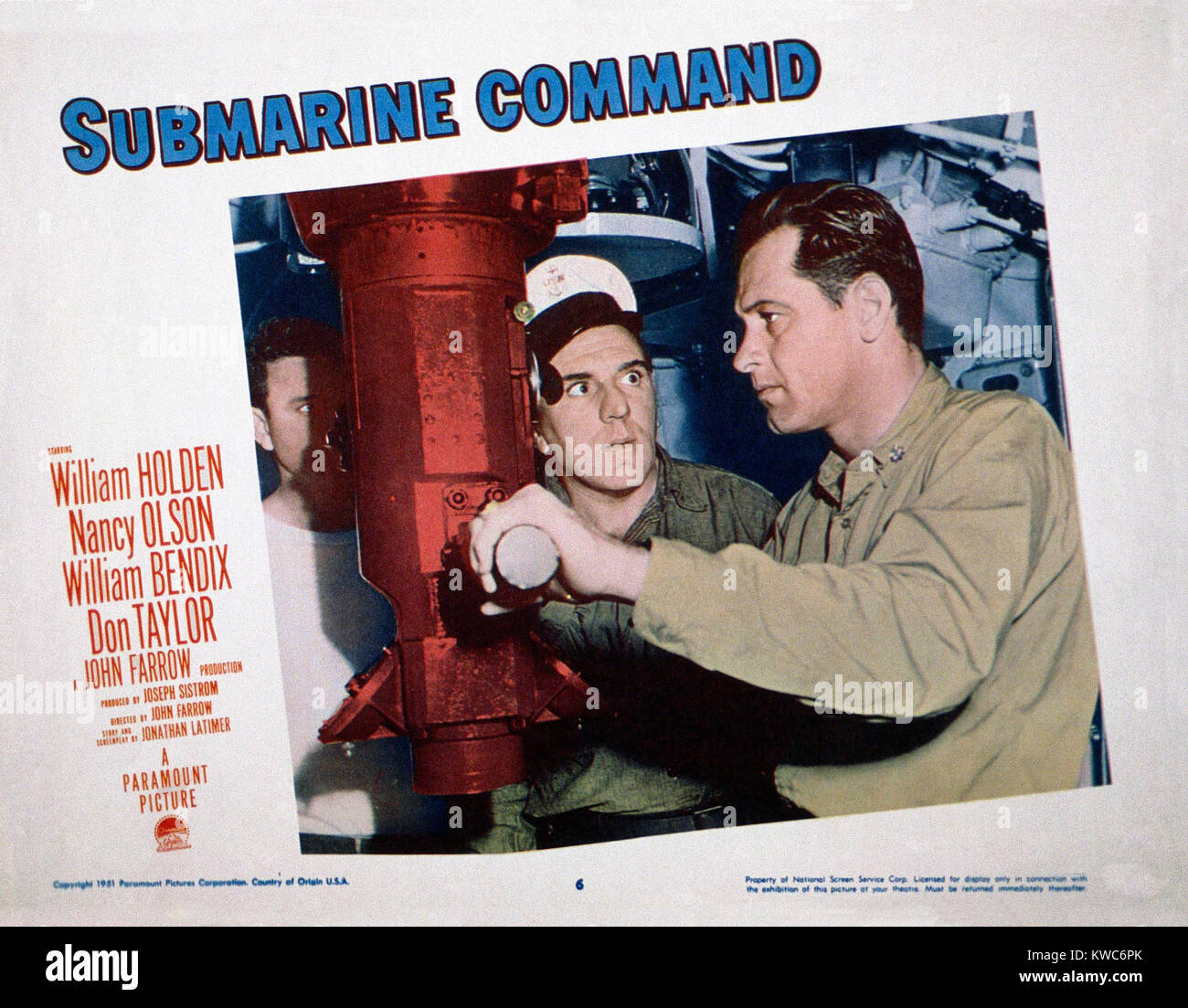 SUBMARINE COMMAND, US lobbycard, from left: William Bendix, William ...