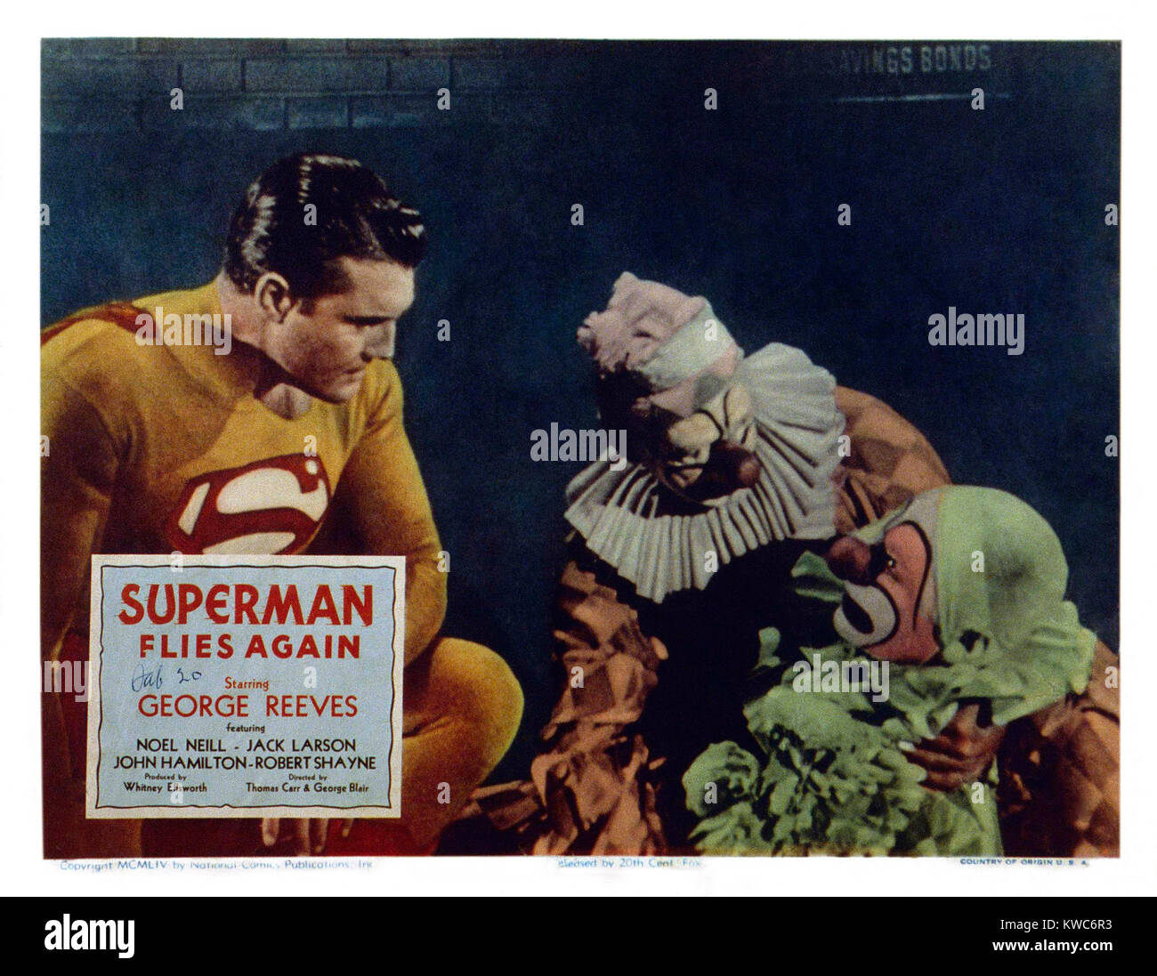 SUPERMAN FLIES AGAIN, US lobbycard, from left: George Reeves, Billy ...
