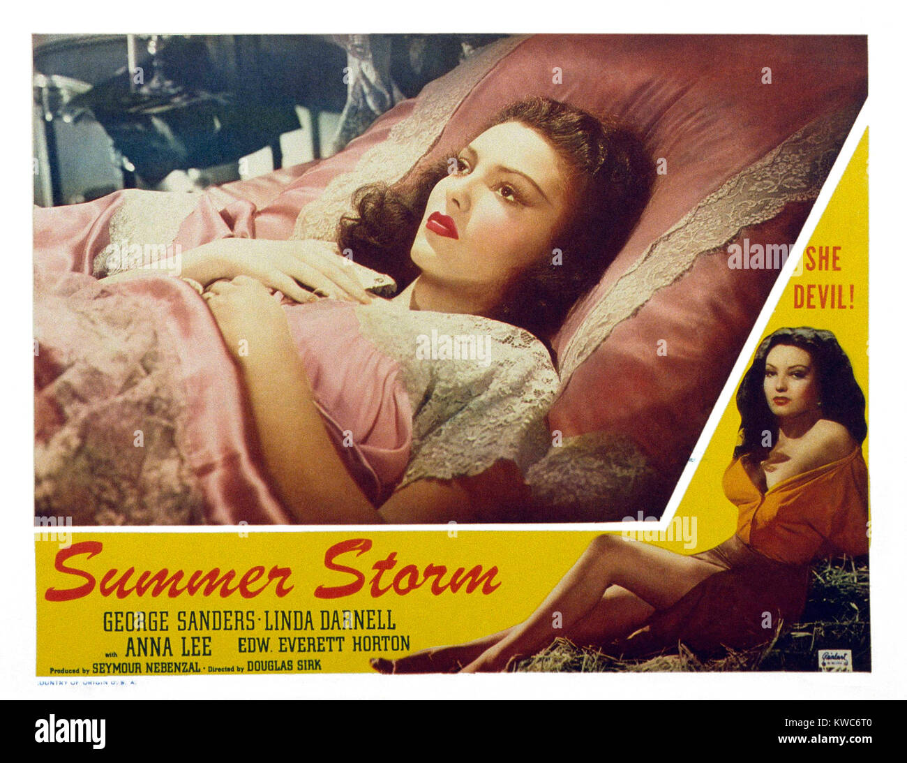 SUMMER STORM, US lobbycard, Linda Darnell, 1944 Stock Photo - Alamy