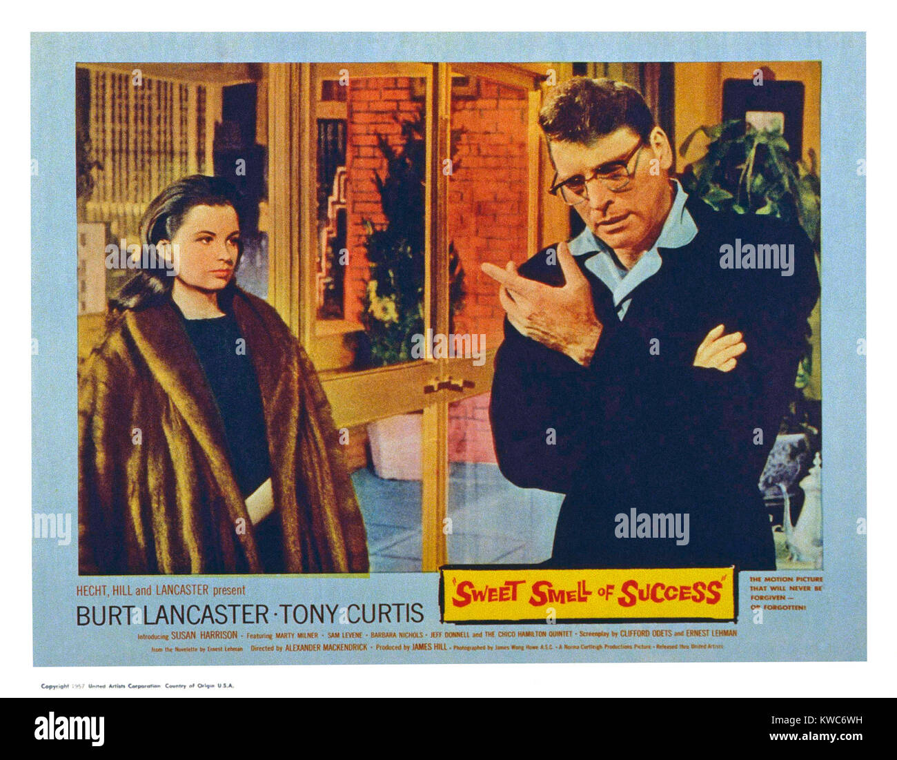 SWEET SMELL OF SUCCESS, US lobbycard, from left: Susan Harrison, Burt ...