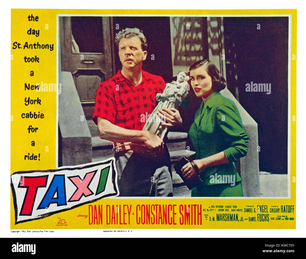 TAXI, US lobbycard, from left: Dan Dailey, Constance Smith, 1953, TM ...