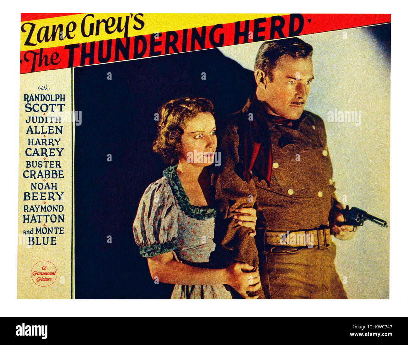 THE THUNDERING HERD, US lobbycard, from left: Juduth Allen, Randolph ...