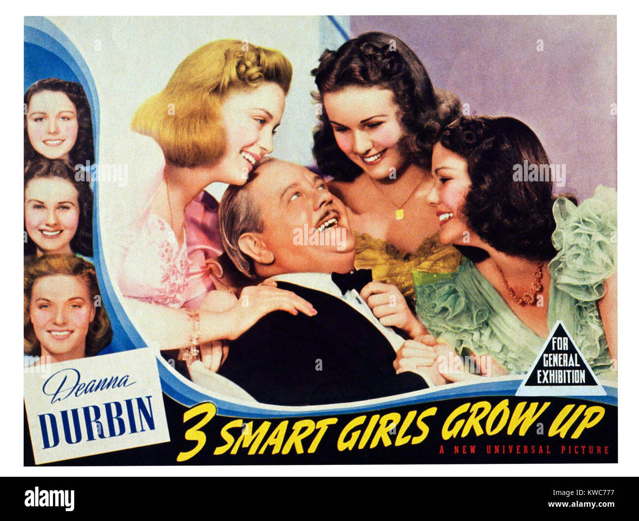 THREE SMARK GIRLS GROW UP, US lobbycard, from left: Nan Grey, Charles ...