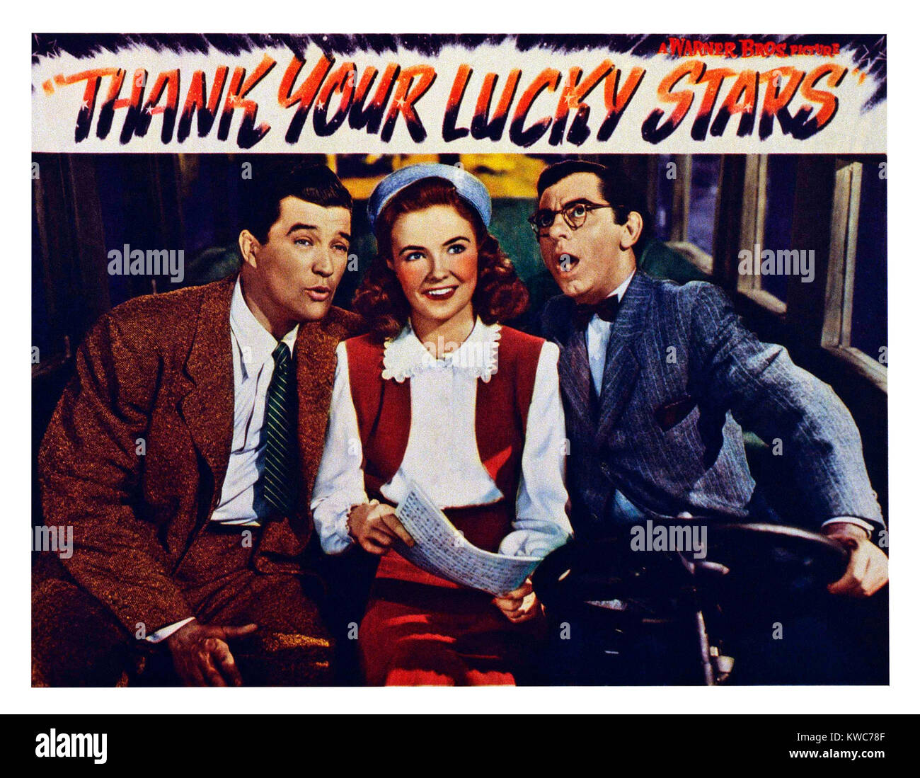 THANK YOUR LUCKY STARS, US lobbycard, from left: Dennis Morgan, Joan ...