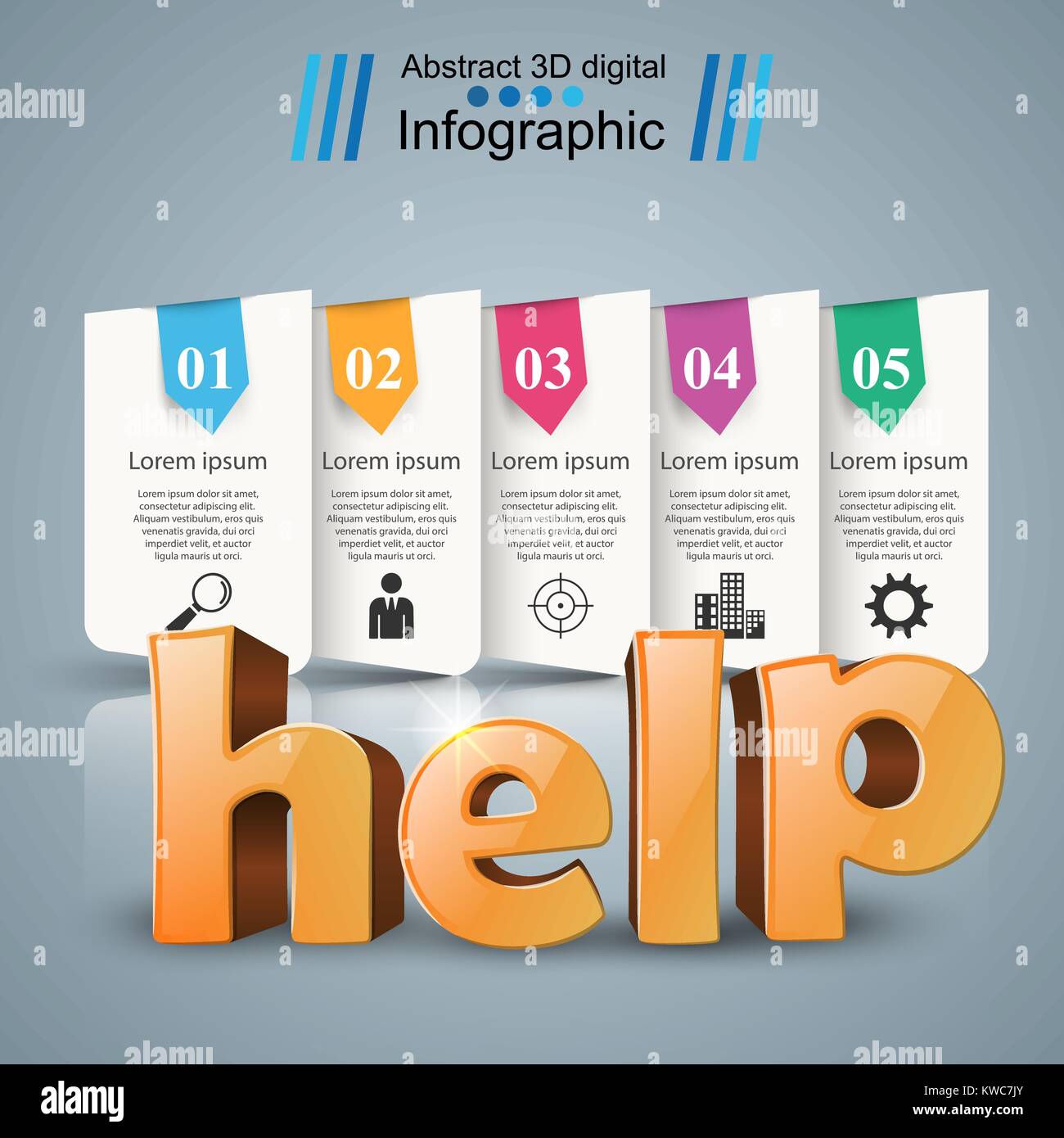 Help 3d business infographics Stock Vector Image & Art - Alamy