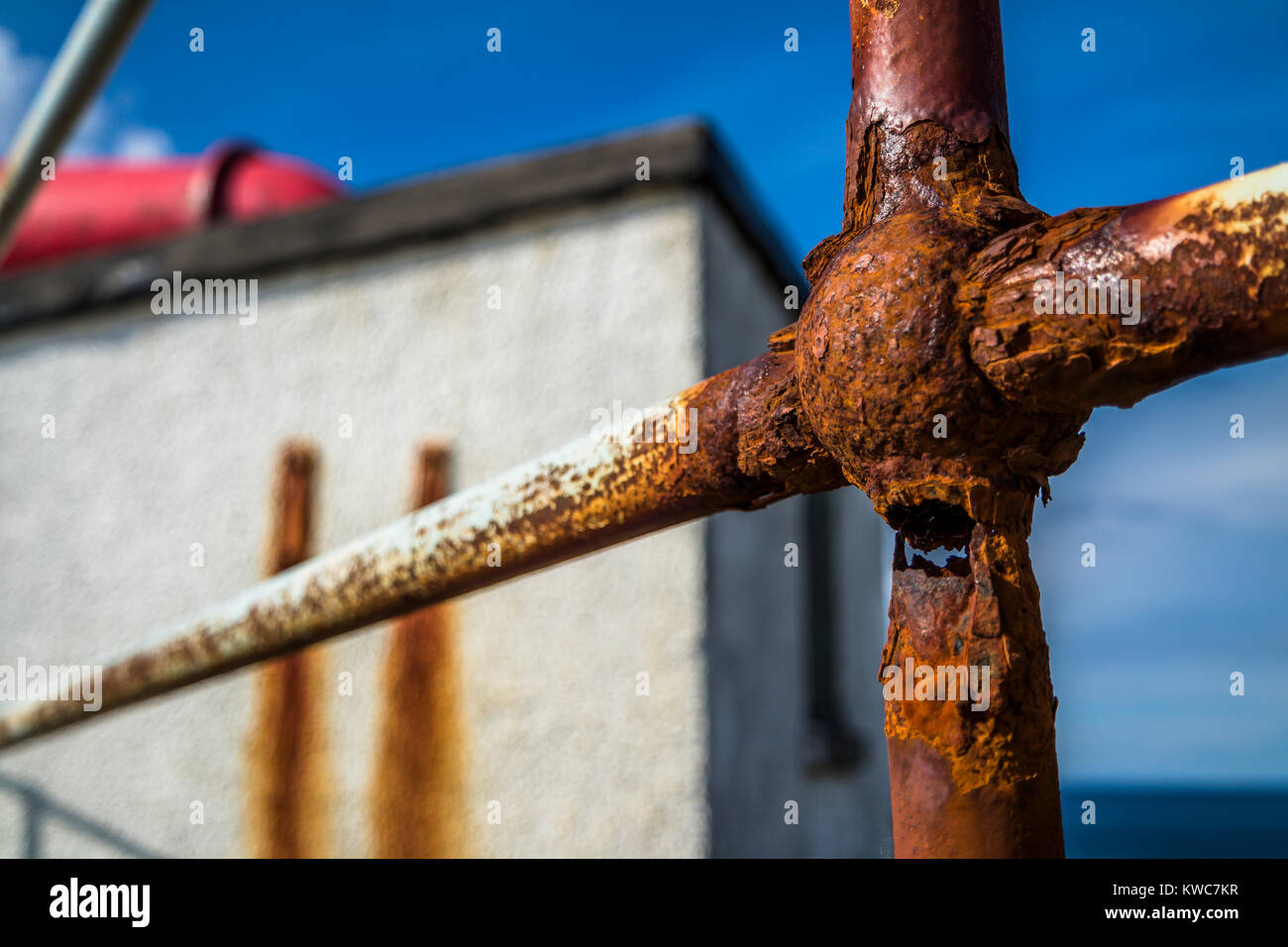 Concept of the danger from a rotten and rusty handrail Stock Photo - Alamy