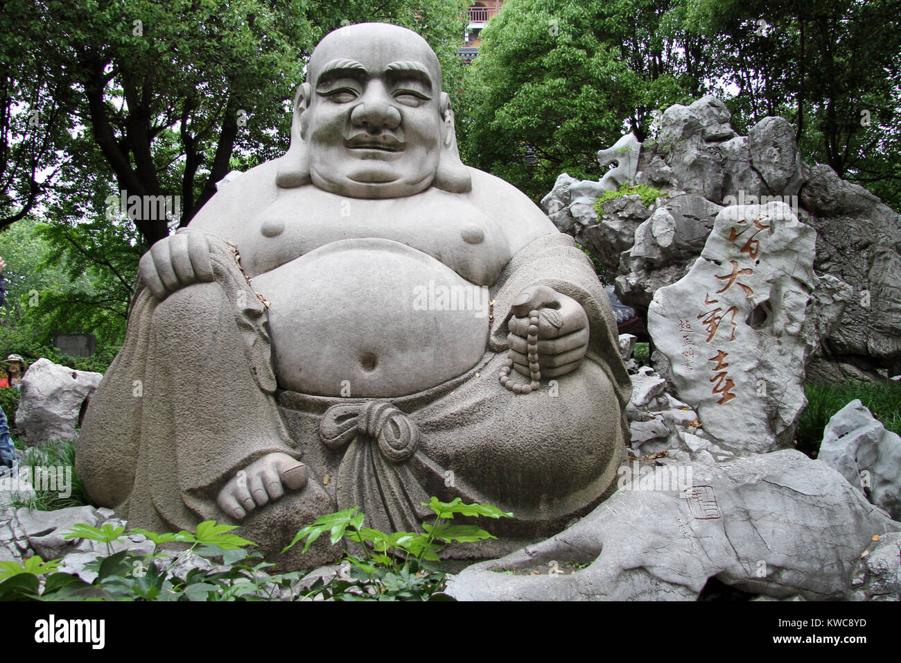 Stone statue Buddha inside Northern temple in Suzhou, China Stock Photo ...