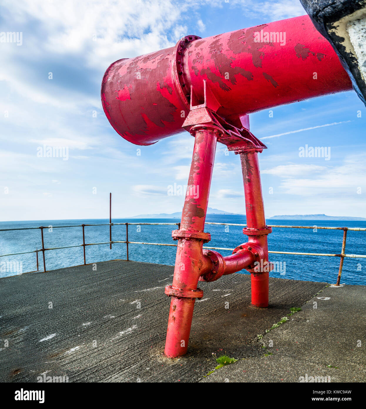 Foghorn of Ardnamurchan Lighthouse, Scotland, United Kingdom Stock ...