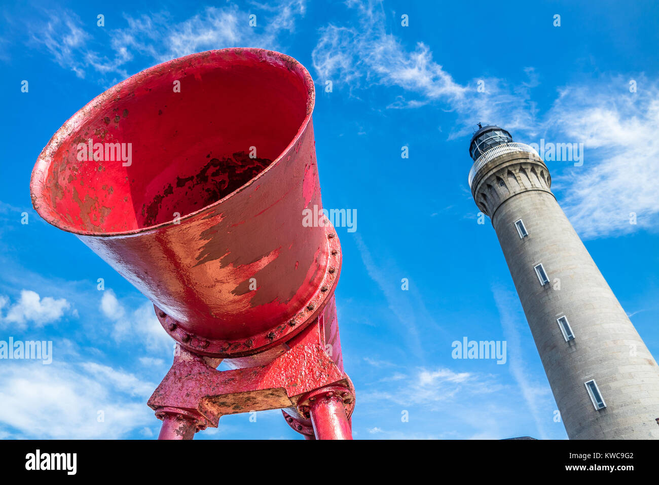 Foghorn of Ardnamurchan Lighthouse, Scotland, United Kingdom Stock ...