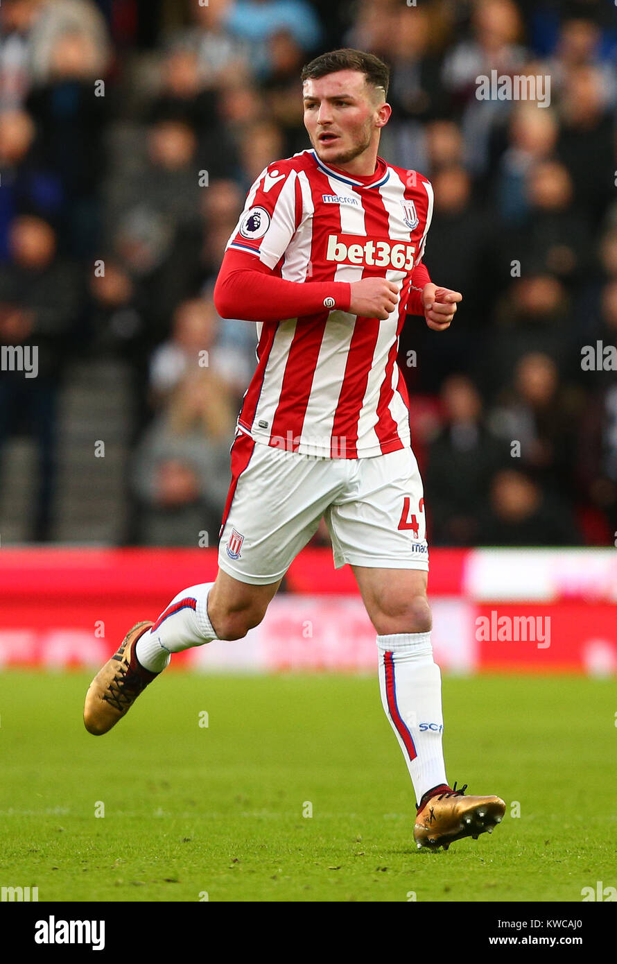 Stoke City's Tom Edwards during the Premier League match at the bet365 ...