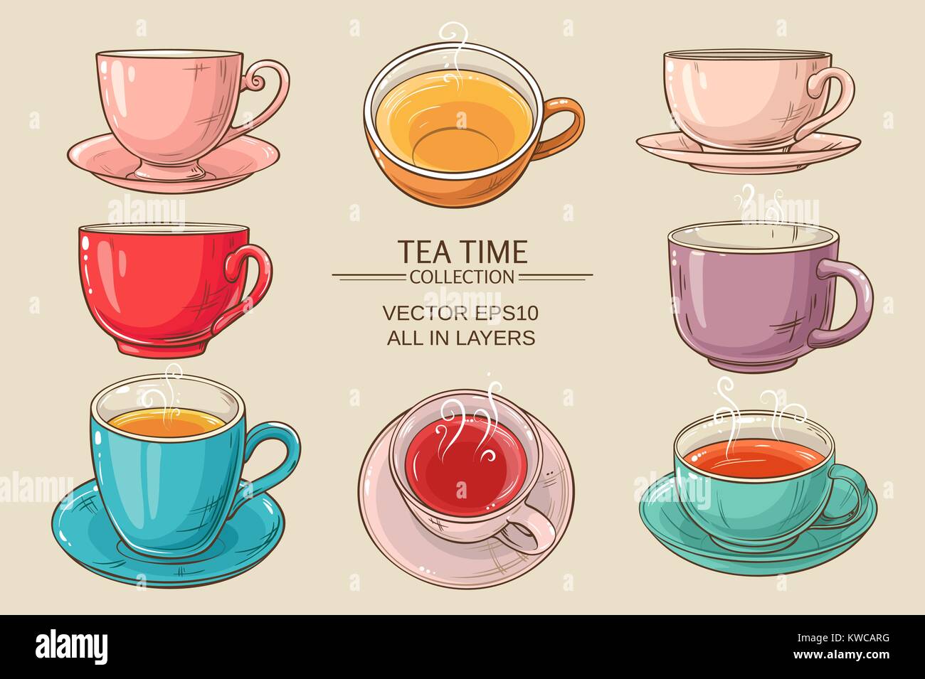 Ceramic porcelain cup sketch Stock Vector Images - Alamy