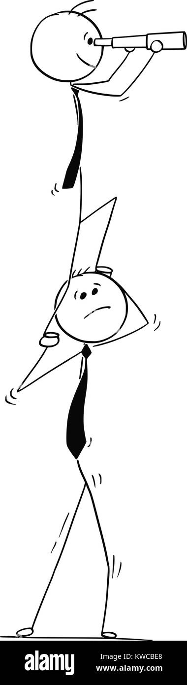 Cartoon stick man drawing conceptual illustration of businessman with ...