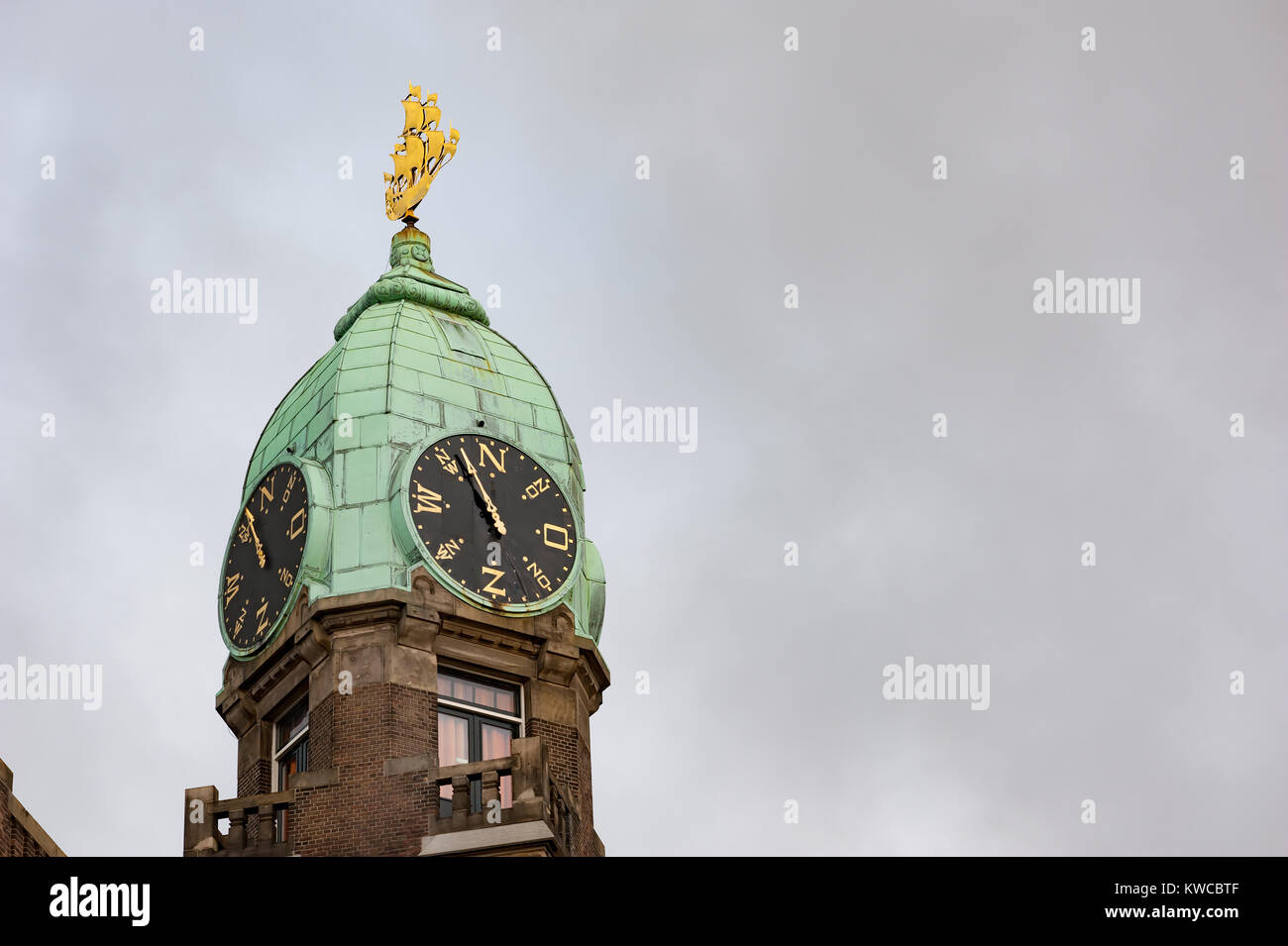 Rotterdam, Netherlands - Dec 18, 2017 : Tower indicating wind direction ...