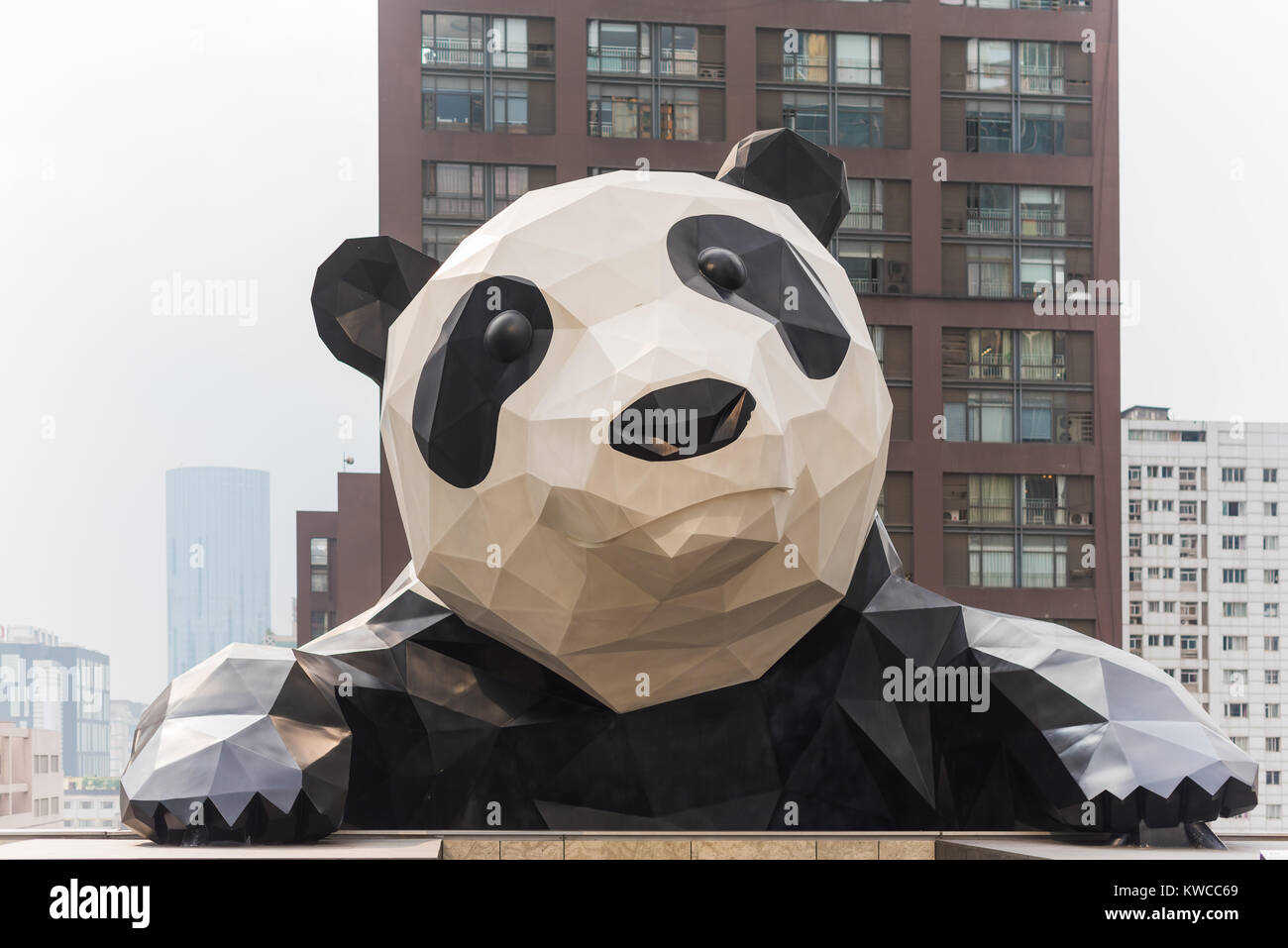 Chengdu, China - May 24, 2016 : Panda sculpture by Lawrence Argent in ...