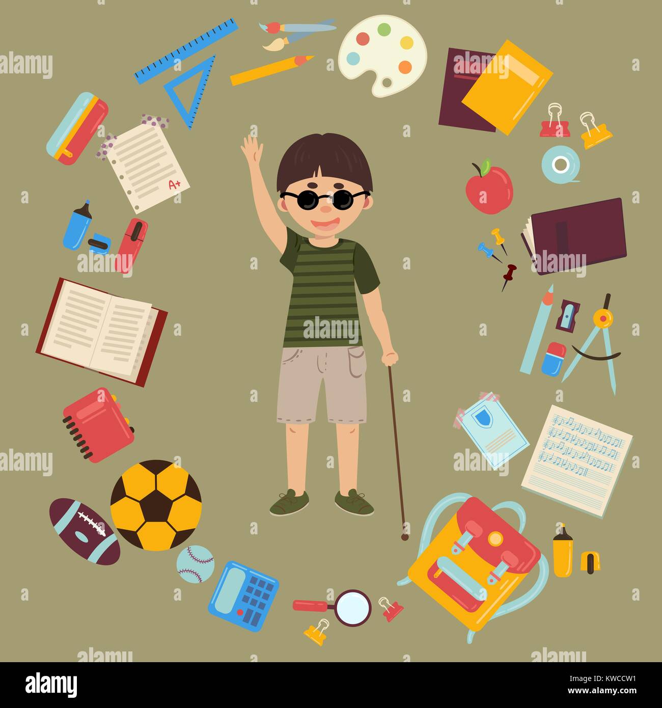 Child blind cane hi-res stock photography and images - Alamy