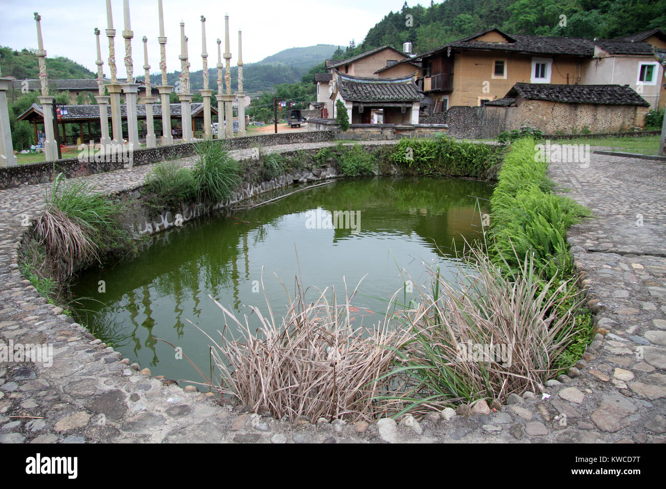 Sacral pond in the temple, China Stock Photo - Alamy