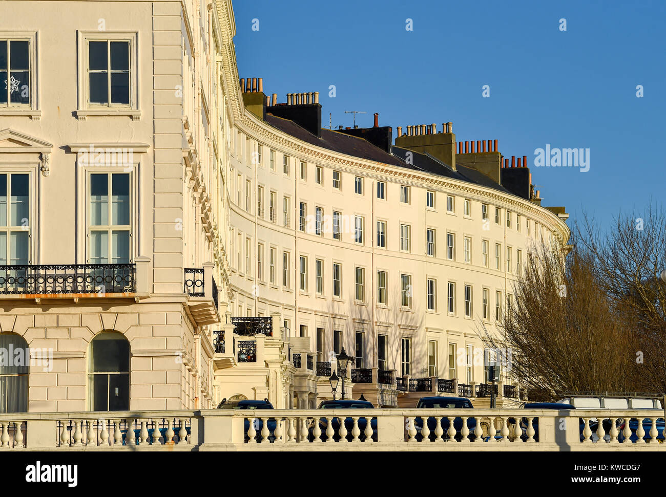 Adelaide Crescent Regency style buildings on Brighton and Hove seafront ...
