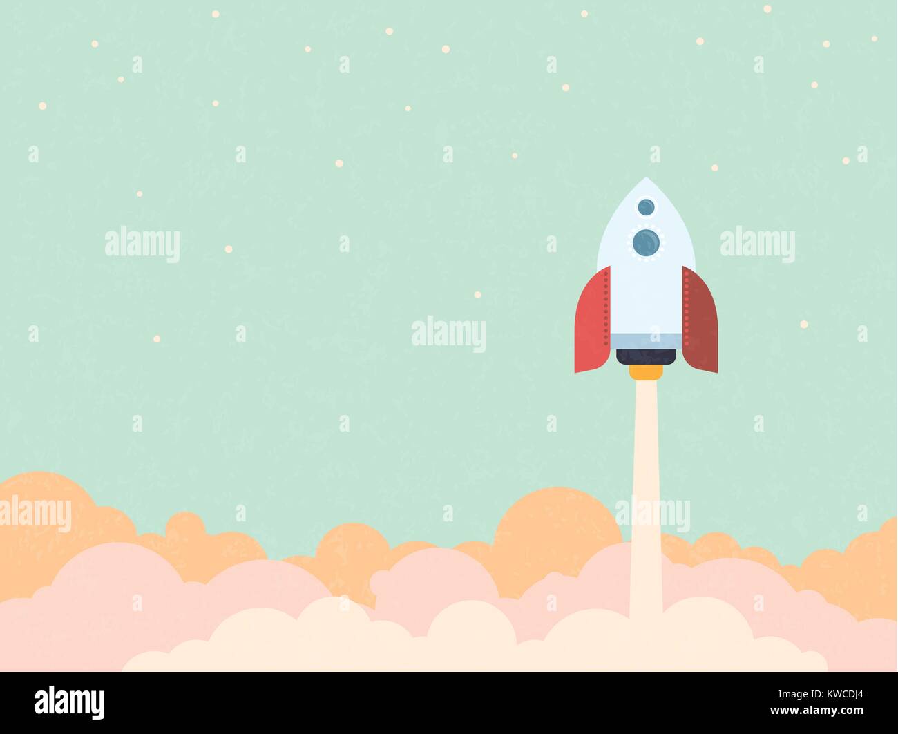Retro rocket illustration hi-res stock photography and images - Alamy