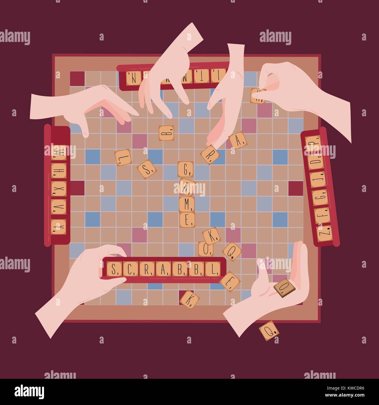 Letters on scrabble board Stock Vector Images - Alamy