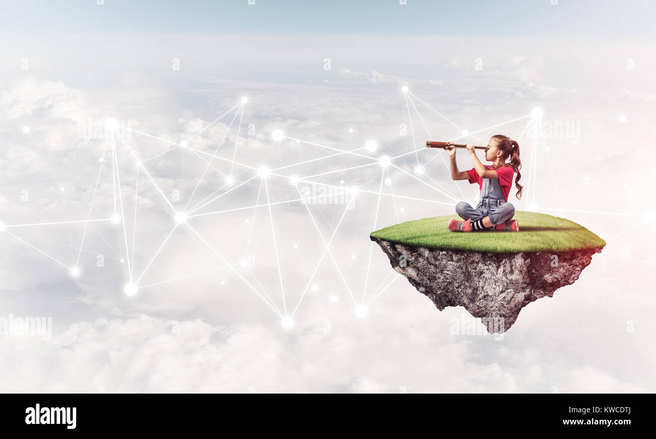 Idea of children Internet communication or online playing and pa Stock ...