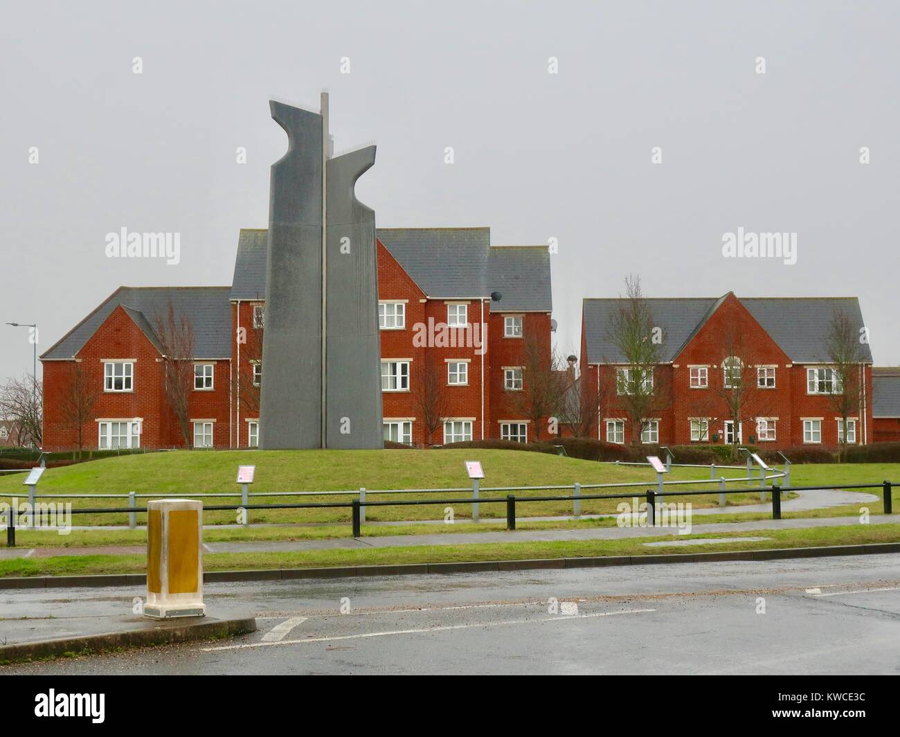 Kesgrave computing monument and flats / apartments. Suffolk, UK Stock ...