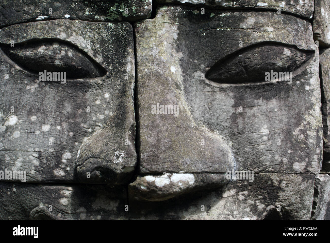 Big nose of statue in Bayon temple, Angkor, Cambodia Stock Photo - Alamy
