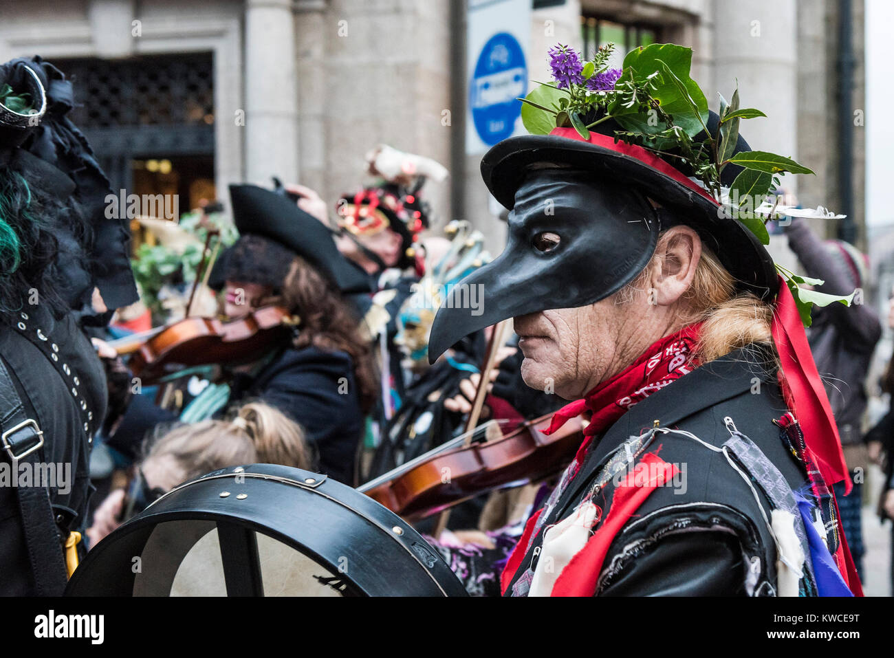 The annual Montol Festival in Penzance celebrating the Winter Solstice ...