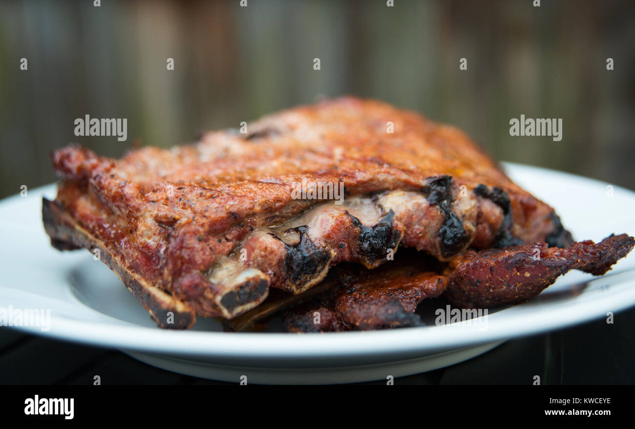 Barbecue Ribs Fresh out of Grill Stock Photo - Alamy